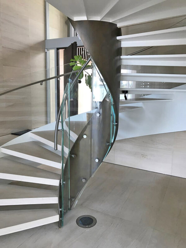 Curved Glass stairs by Marretti, Italian design