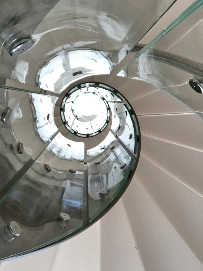 Curved Glass stairs by Marretti, Italian design